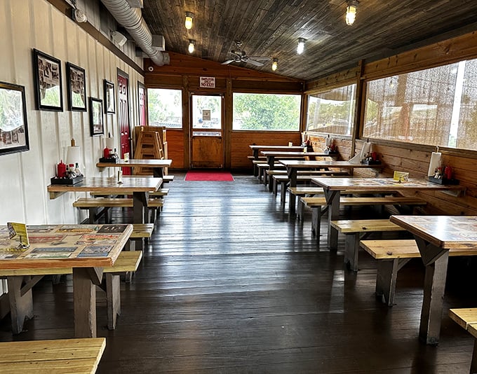 Simple wooden tables and benches say everything about Stewby's priorities: focus on the food, not the frills. This dining room has witnessed countless seafood epiphanies.