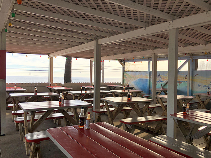 No white tablecloths here&mdash;just wooden picnic tables where memories are made and seafood dreams come true, all with that million-dollar ocean view.