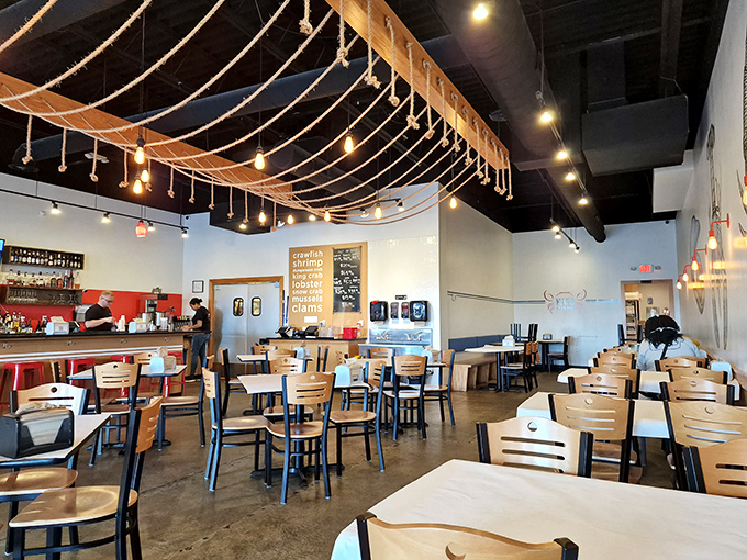 Rope lights and casual vibes create the perfect storm for messy, memorable meals with friends.