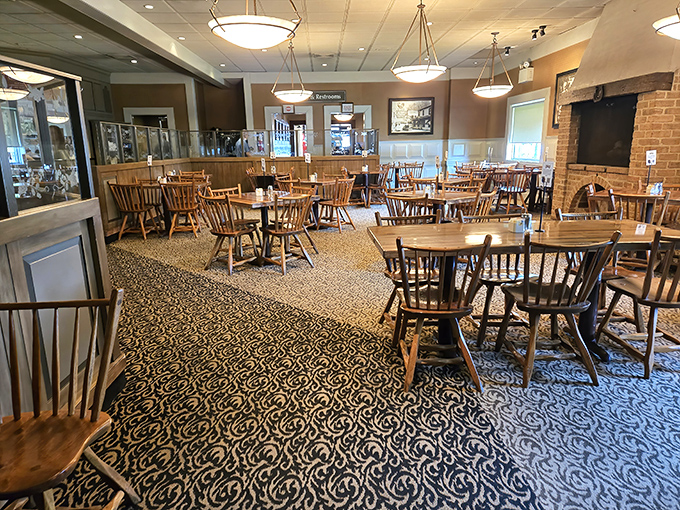 Wooden chairs that have supported generations of happy diners &ndash; if these tables could talk, they'd tell tales of countless food comas. 