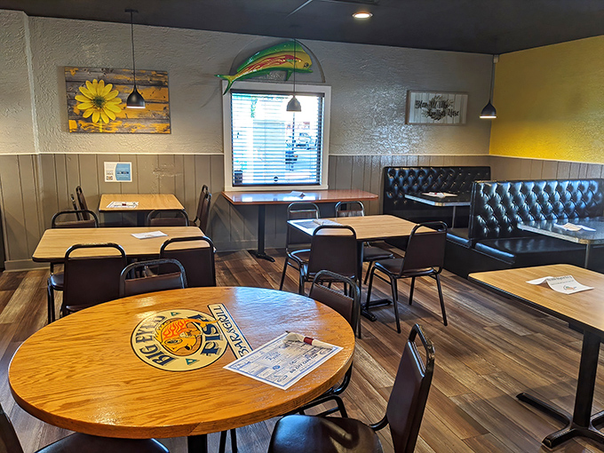 No white tablecloths needed when the food does the talking. This cozy interior, with its sunflower art and leather booths, feels like Midwestern hospitality incarnate.