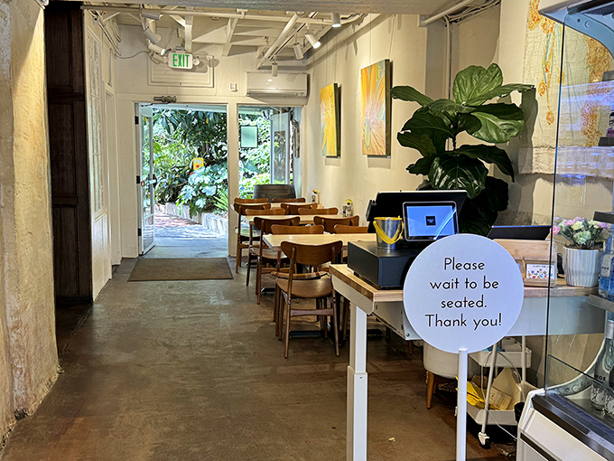 Step inside and exhale. The caf&eacute;'s interior strikes that perfect California balance: effortlessly stylish yet completely unpretentious, with plants that are living their best lives.