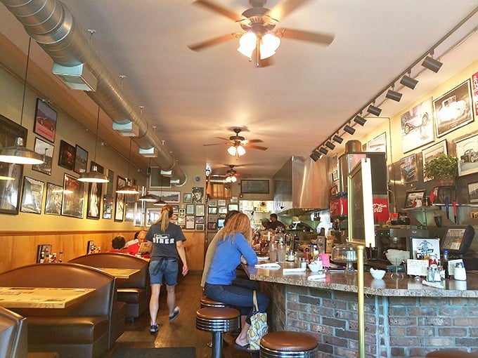 Step inside and time slows down &ndash; the narrow, wood-paneled interior with its counter seating and nostalgic decor creates the perfect backdrop for morning conversations.