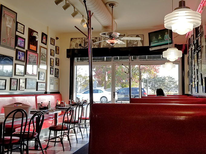 Red vinyl booths, vintage pendant lights, and walls covered in memorabilia &ndash; Tommy's interior is the time machine we all secretly crave.