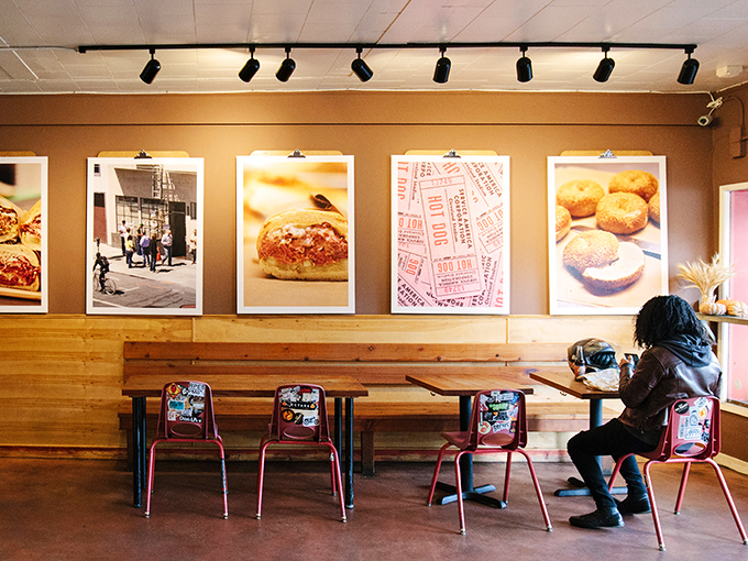 Simple wooden benches and food photography that borders on sandwich pornography – this place knows where to put its energy.