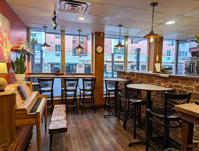 The piano isn't just decoration&mdash;it's a promise that your dining experience might come with an unexpected soundtrack.