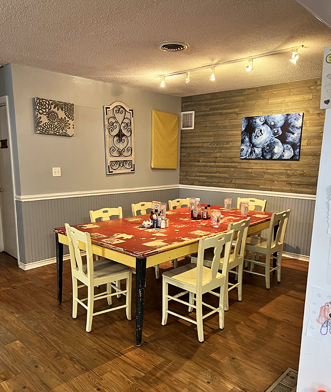 Step inside where cozy booths and warm lighting create the perfect backdrop for pancake conquests.