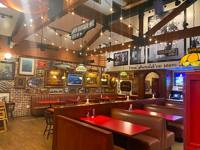 Warm brick walls and leather seating create that classic supper club ambiance where time slows down and conversations flow as smoothly as the cocktails.