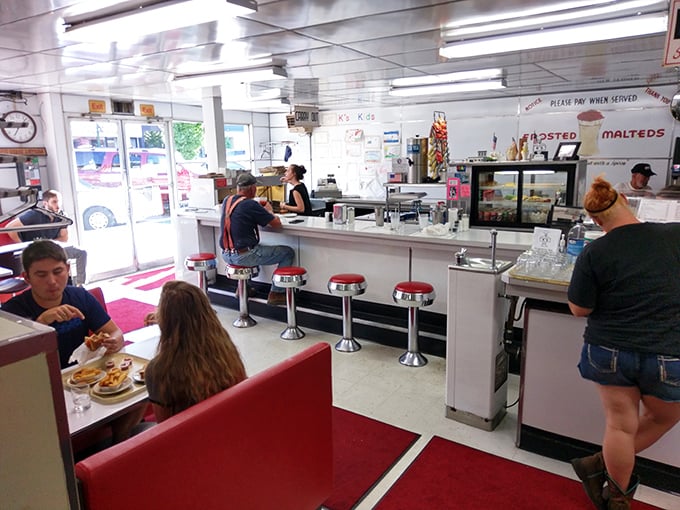 Where strangers become regulars and regulars become family. The counter seating at K's offers front-row tickets to the best show in town&mdash;authentic American cooking.