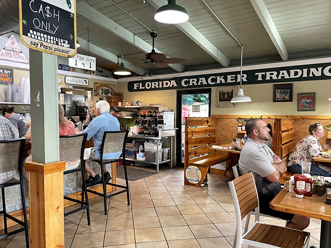 Inside, rustic wooden booths and that iconic "Cash Only" sign transport you to a simpler time when breakfast was king.