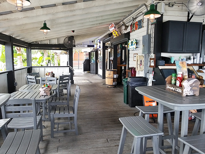 Inside, weathered wood floors and simple furnishings let you know you're in a place that cares more about what's on your plate than fancy decorations.