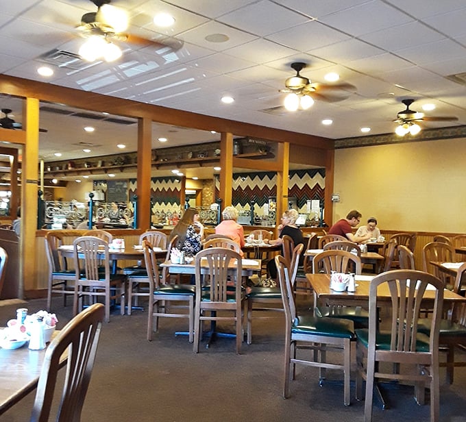 Step into a world where neon "Cheese" and "Deli" signs illuminate your path to happiness. The checkered floor practically screams "authentic Italian-American experience!"