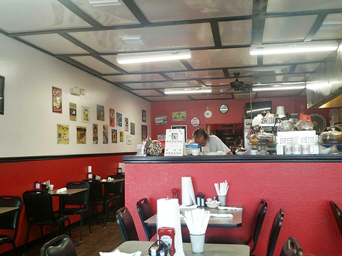 Classic red and white decor sets the stage for culinary magic. This isn't about trendy design&mdash;it's about focusing on what matters: the food.