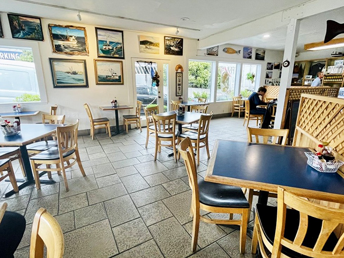 Maritime memories line the walls as sunlight floods the dining room. This isn't designer-magazine decor&mdash;it's the authentic backdrop to some of Monterey's freshest seafood conversations.