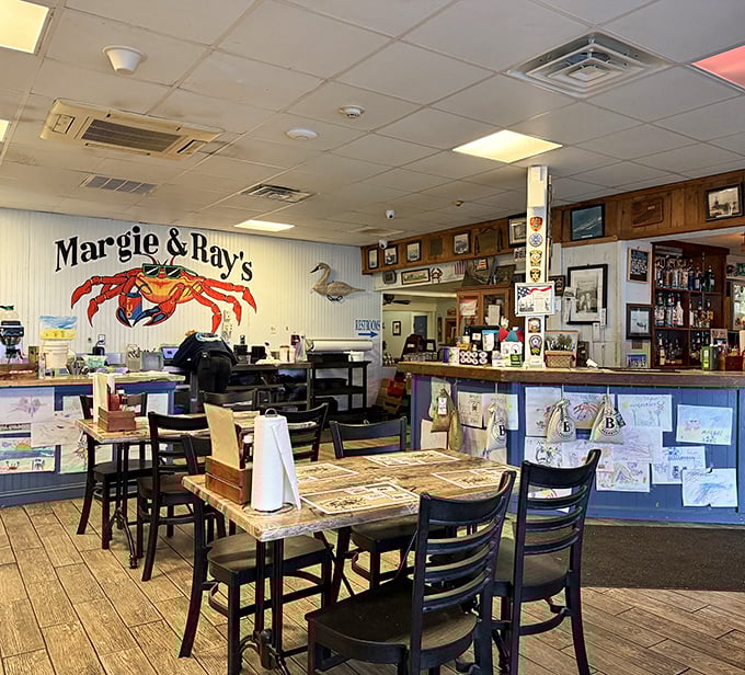 Inside, the nautical-themed dining room feels like the living room of that seafood-obsessed friend who never throws anything away &ndash; and we mean that as a compliment.