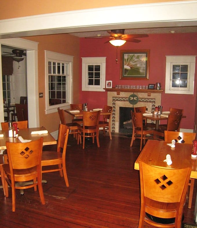 Cozy doesn't begin to cover it. The original fireplace and warm red walls make you feel like you're dining in someone's beloved home&mdash;someone who really knows how to cook.