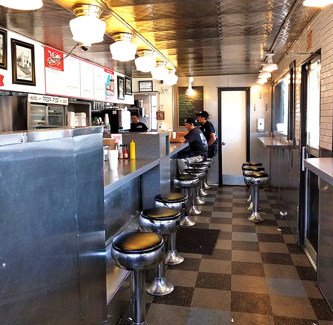 Step inside and you're transported to the golden age of diners&mdash;chrome stools, checkerboard floors, and the promise of comfort food perfection.
