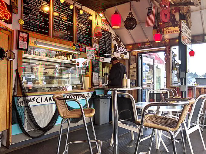 Inside, the blackboard menus and hanging fishing nets aren't coastal kitsch&mdash;they're honest promises of maritime delights to come.