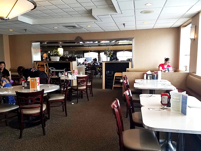 Classic booths and tables create that perfect diner atmosphere&mdash;not too fancy, not too casual, just right for everything from power breakfasts to late-night comfort food.