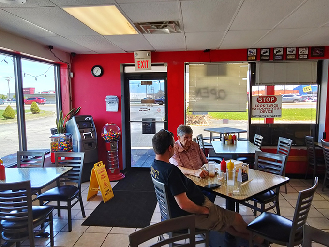 Inside, the classic diner atmosphere invites conversation between strangers who might leave as friends, all united by good food.