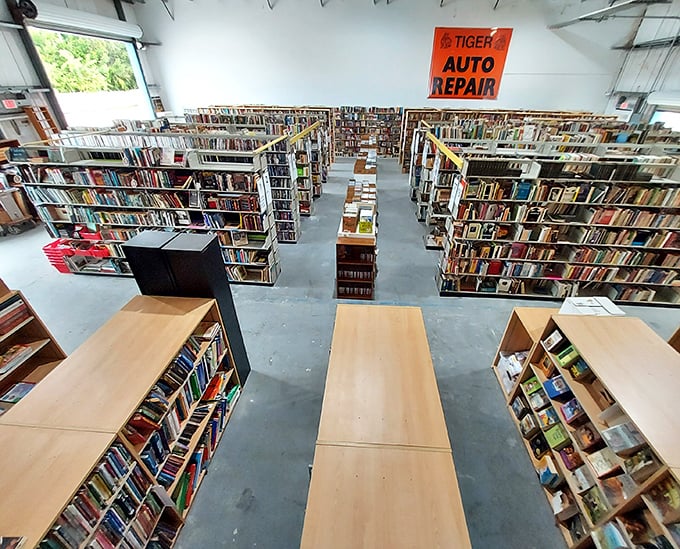 Endless rows of knowledge create a bibliophile's dream maze. Getting lost here isn't a problem&mdash;it's the entire point. 