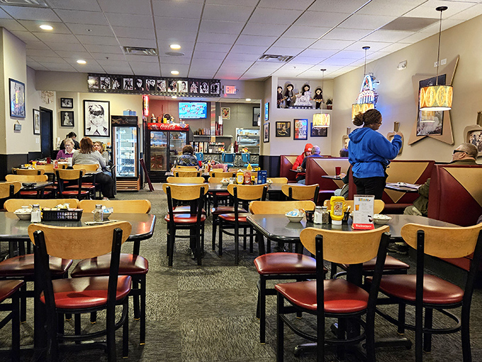 The dining room buzzes with the sacred rituals of American breakfast culture&mdash;coffee poured, orders called, and strangers becoming neighbors over eggs.