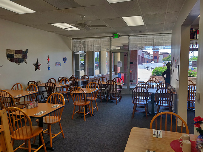 Classic Windsor chairs and simple tables create that "come as you are" atmosphere where regulars have claimed their favorite spots for years.