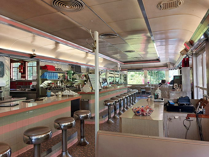 Counter seats offer front-row tickets to the breakfast ballet, where short-order cooks perform their morning magic just feet away.