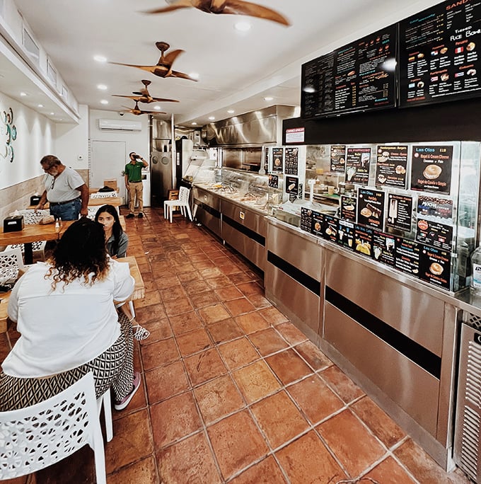 Inside, terra cotta floors and ceiling fans create the perfect no-frills backdrop for serious eating. This isn't Instagram food&mdash;it's the real deal.