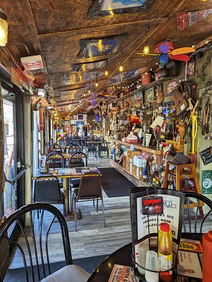 Step inside and you're greeted by what can only be described as the Museum of American Fishing Culture—with better food.