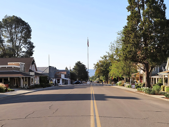 Main Street, USA isn't just a Disney creation—it's alive and well in Los Olivos, where the only traffic jam might be deciding which tasting room to visit first.