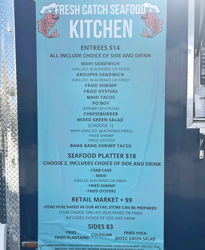 No frills, all thrills menu where every seafood option is a winner. The Bang Bang Shrimp Tacos have developed their own fan club.