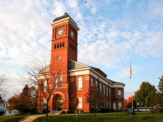 The Morrow County Courthouse isn't just a government building&mdash;it's the community's red-brick heart, where birds circle the clock tower as if keeping their own time.