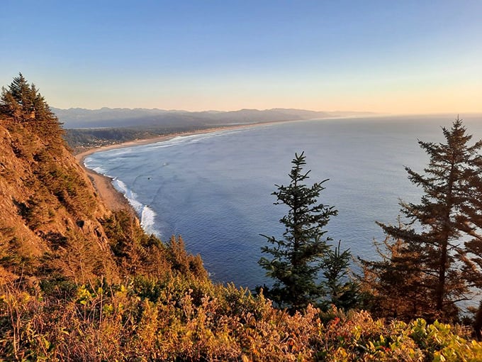Neahkahnie Mountain's majestic profile watches over miles of pristine coastline. The view that launched a thousand "maybe we should move here" conversations.