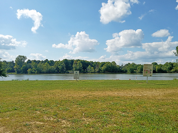Summer at Madison Lake offers wide-open skies and fluffy clouds that look like they were painted by Bob Ross himself.