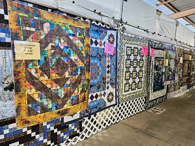 Handcrafted quilts tell stories in fabric and thread, each geometric masterpiece representing countless hours of artistry and tradition.