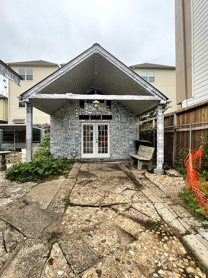 Where most see trash, one visionary saw treasure. This aluminum masterpiece proves that sometimes the best home improvements come in six-packs.