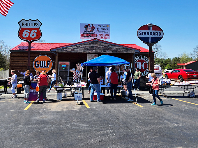 Vintage gas station signs and flea market treasures &ndash; where yesterday's logos become today's collector items and conversation starters.