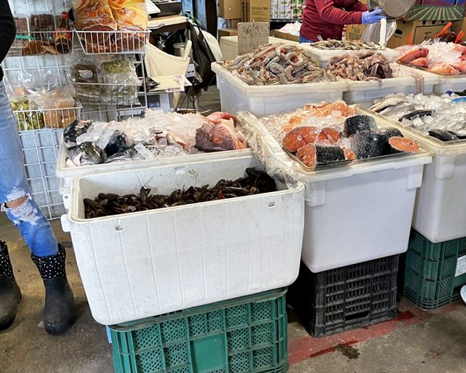 Ocean's bounty on ice! These seafood displays would make Neptune himself stop for a shopping spree before heading back to his underwater kingdom.