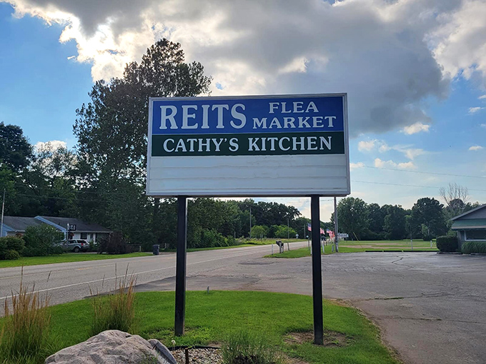 The beacon that guides bargain seekers to paradise. Cathy's Kitchen gets equal billing&mdash;because even the most dedicated treasure hunters need fuel.