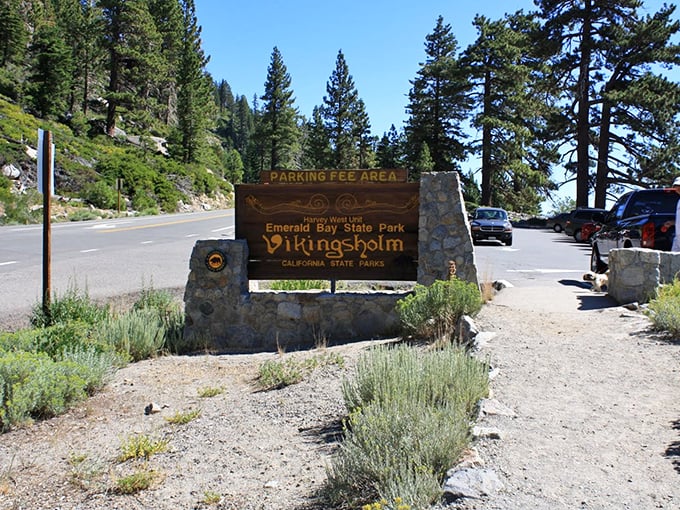 The journey begins here. This unassuming sign marks the trailhead to one of Lake Tahoe's most magical hidden treasures.