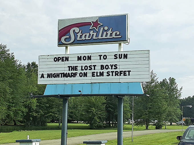 The iconic Starlite sign promises a double feature of nostalgia and horror&mdash;both for less than the price of popcorn at the multiplex.