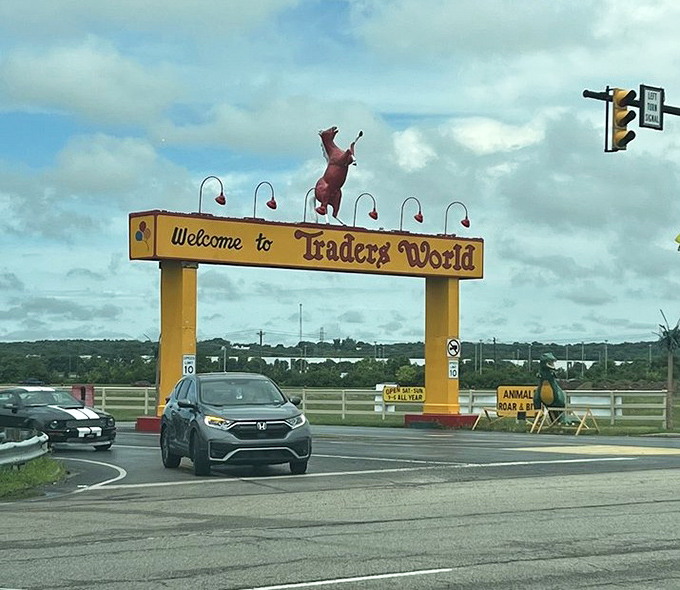 That iconic red horse rearing up on the yellow welcome arch isn't just a sign&mdash;it's your invitation to Ohio's retail wilderness adventure.