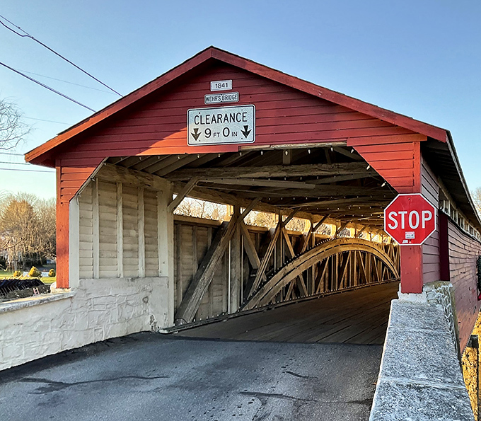 That 9-foot clearance sign isn't just a suggestion&mdash;it's the bridge's way of saying, "I was here before monster trucks, and I plan to stay." 