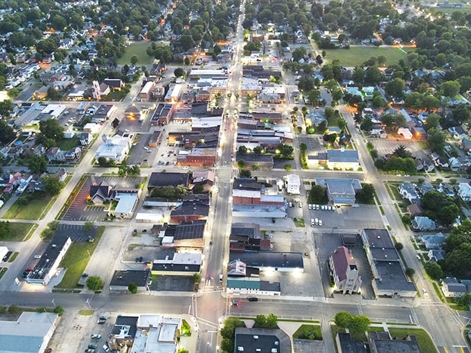 From above, Galion reveals its perfect grid layout&mdash;a testament to Midwestern planning where everything you need is just a short stroll away.