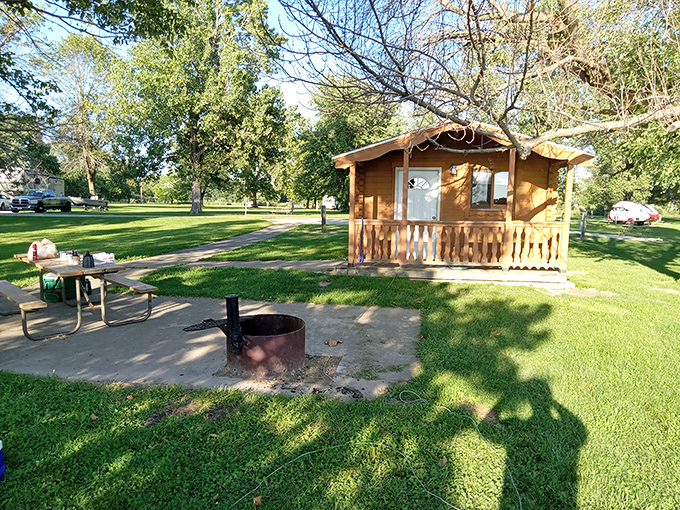 Rustic cabin living at its finest. This cozy lakeside retreat comes with its own fire pit&mdash;s'mores architects and ghost storytellers, your stage awaits!