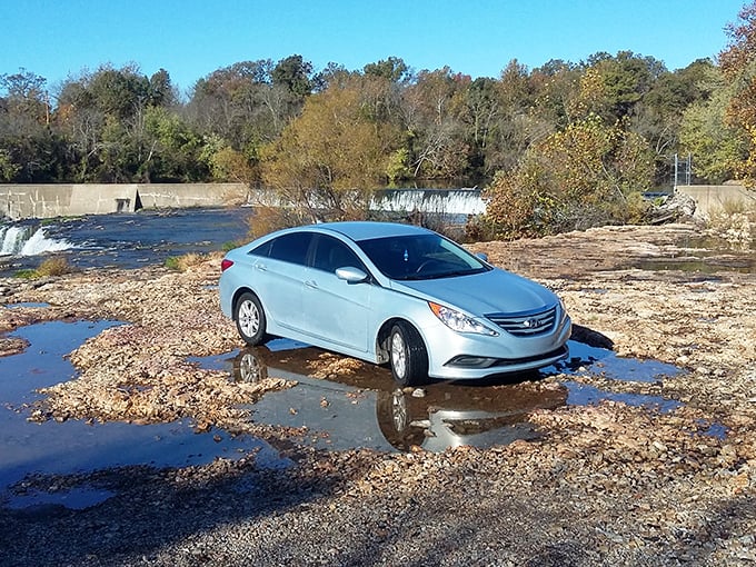 Parking advisory: This isn't the recommended spot unless you're auditioning for a "cars in precarious places" calendar.
