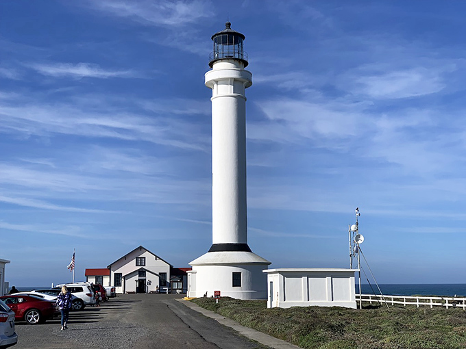 The lighthouse's elegant cylindrical design isn't just for looks&mdash;it's earthquake engineering at its finest, rebuilt stronger after the 1906 disaster.