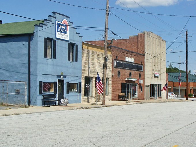 These historic storefronts have witnessed decades of community life, standing proud like seasoned Southern gentlemen.
