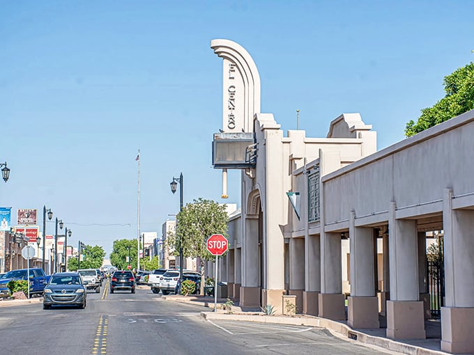 Downtown El Centro's Art Deco architecture captures that quintessential small-town Americana vibe while basking under the endless desert sky.
